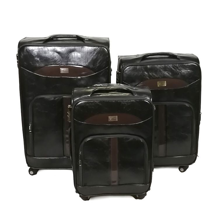 Mooistar Set of 3 PU Leather Travel Suitcases Luggage 28'24'22'inch ...