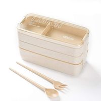 900ml Eco-Friendly 3-Layer Microwavable Lunchbox with Cutlery | Buy ...