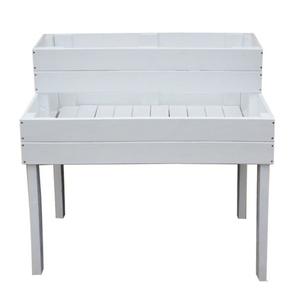 Two-Tiered Wooden Standing Planter Box - Painted White - Just For Kids ...