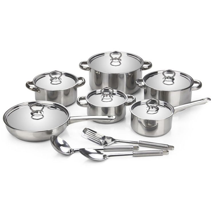 Set Of 15 Piece Stainless Steel Cookware | Shop Today. Get it Tomorrow ...