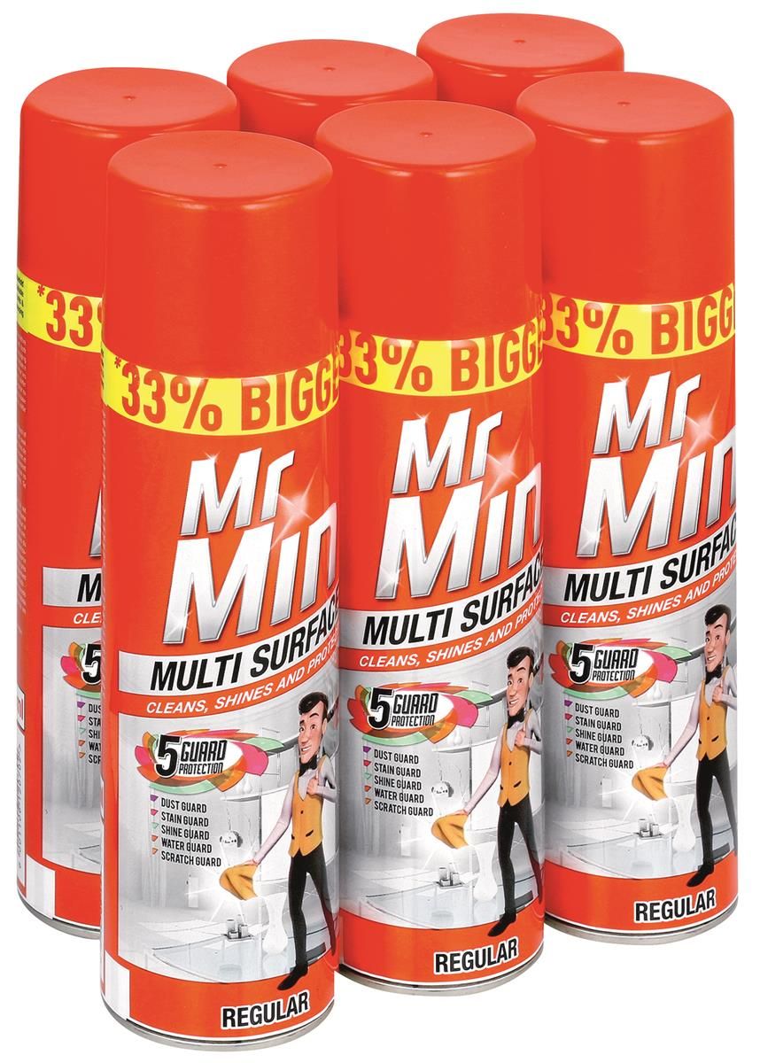 Mr Min 6 x 400ml, Multi Surface Cleaner, Furniture Polish, Regular ...