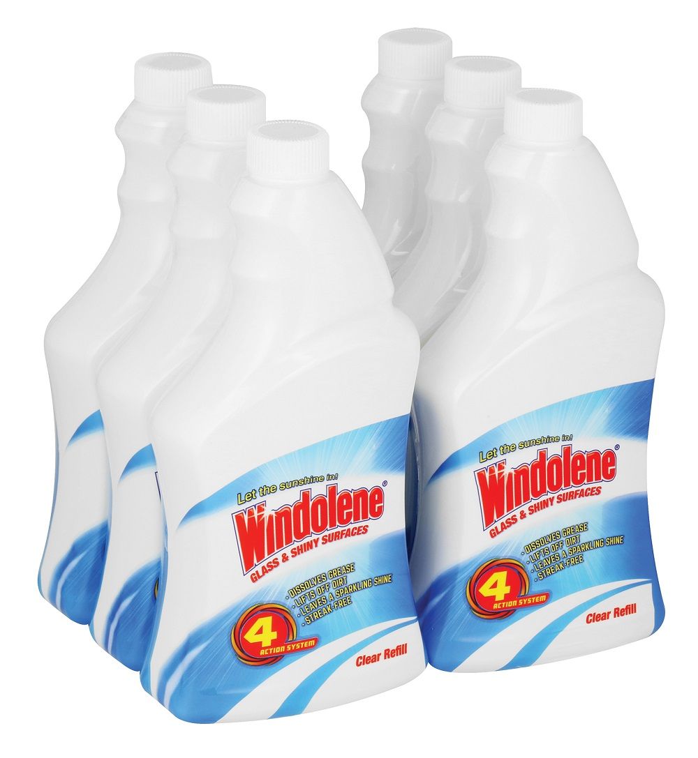 Windolene 6 x 750ml, Glass & Shiny Surface Cleaner - Refill - Clear ...