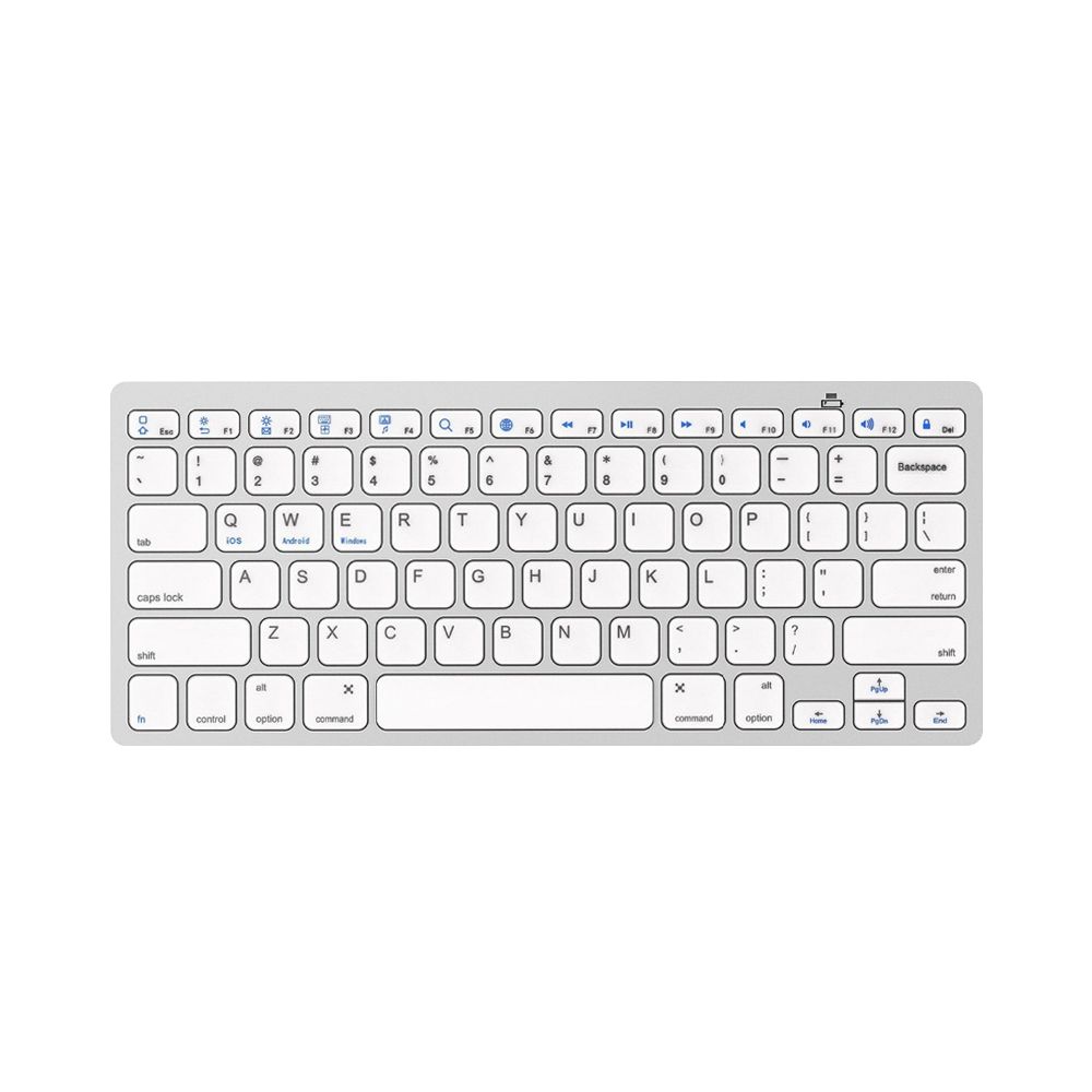 Ultra-slim Bluetooth Wireless Keyboard | Silver & White | Shop Today ...