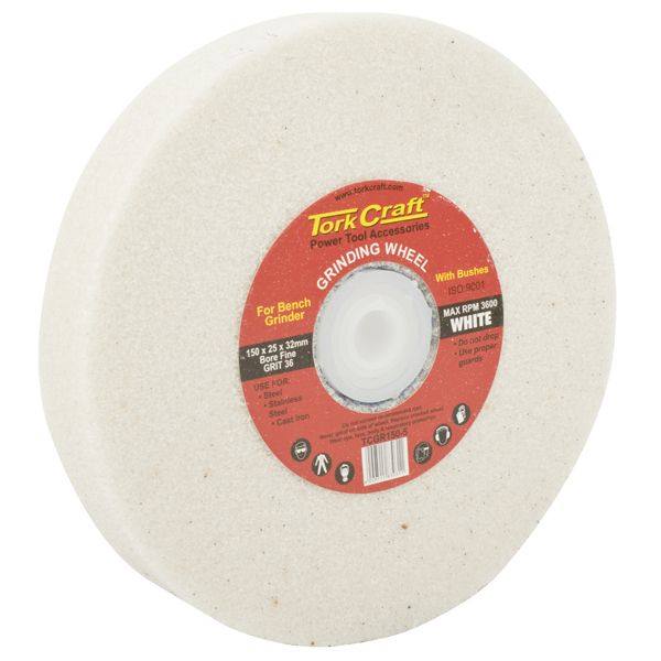 Tork Craft Grinding Wheel 150X25X32mm White Coarse 36Gr W/Bushes | Shop ...