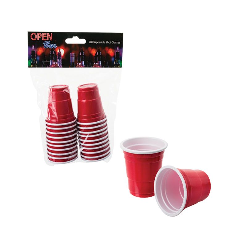 Bulk Pack x 6 Pong Shot-Glass Plastic Disposable 20 Piece Per Pack 20z ...