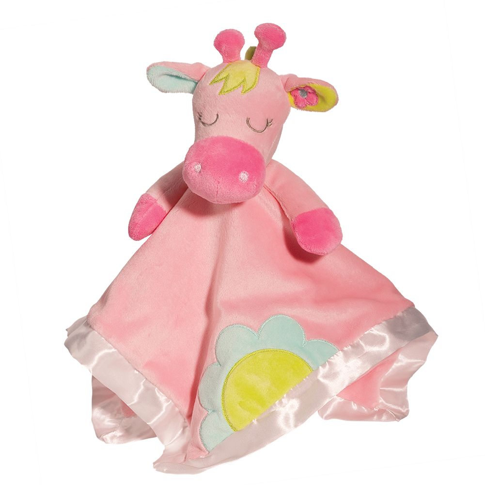 Douglas Pink Giraffe Snuggler Plush Toy 30 cm Square Blanket (Birth ...