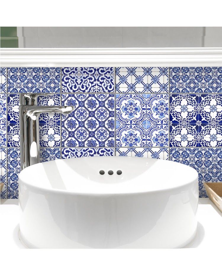 Tilevera Tile Stickers - Portuguese Azul - 15x15cm | Shop Today. Get it ...