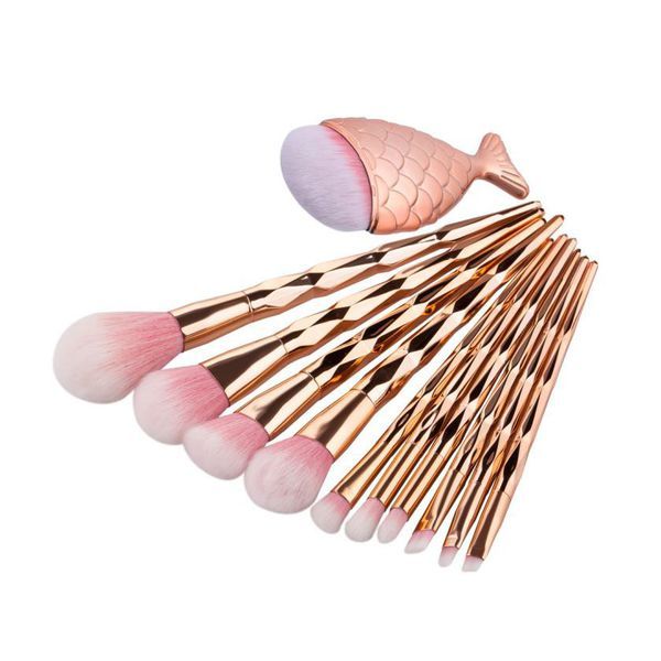 Rose Gold Unicorn & Fish Makeup Brush Set - 11pc | Shop Today. Get it ...