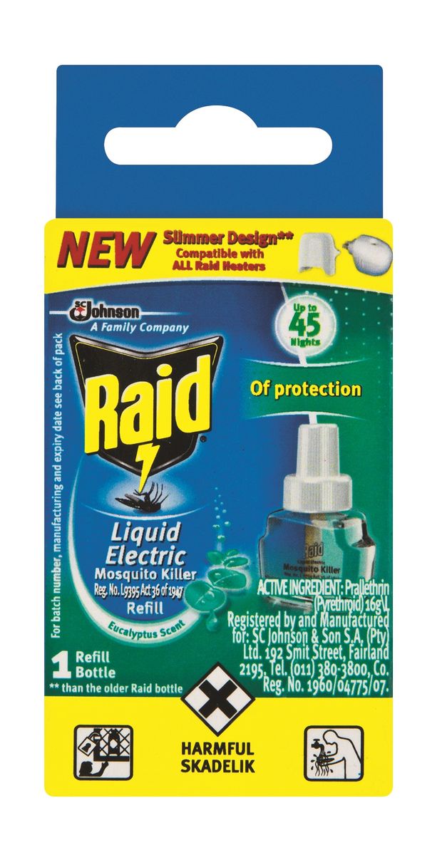 Raid Liquid Electric Mosquito Killer Refill Unit Eucalyptus - Shrink of ...