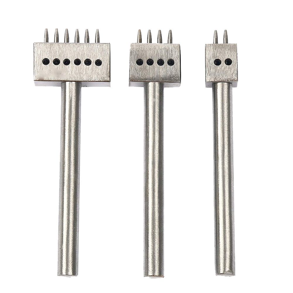 3 Piece Leather Craft Tools Hole Chisel Graving Stitching Punch Kit ...