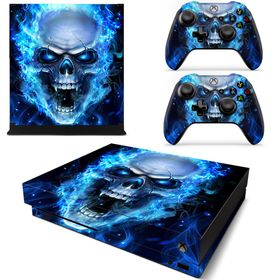 SkinNit Console Sticker for Xbox One X - Blue Skull (Sticker Only ...