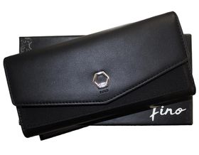 Fino 5618 Elegant Tri-Fold Faux Leather Purse with Cellphone Pouch ...