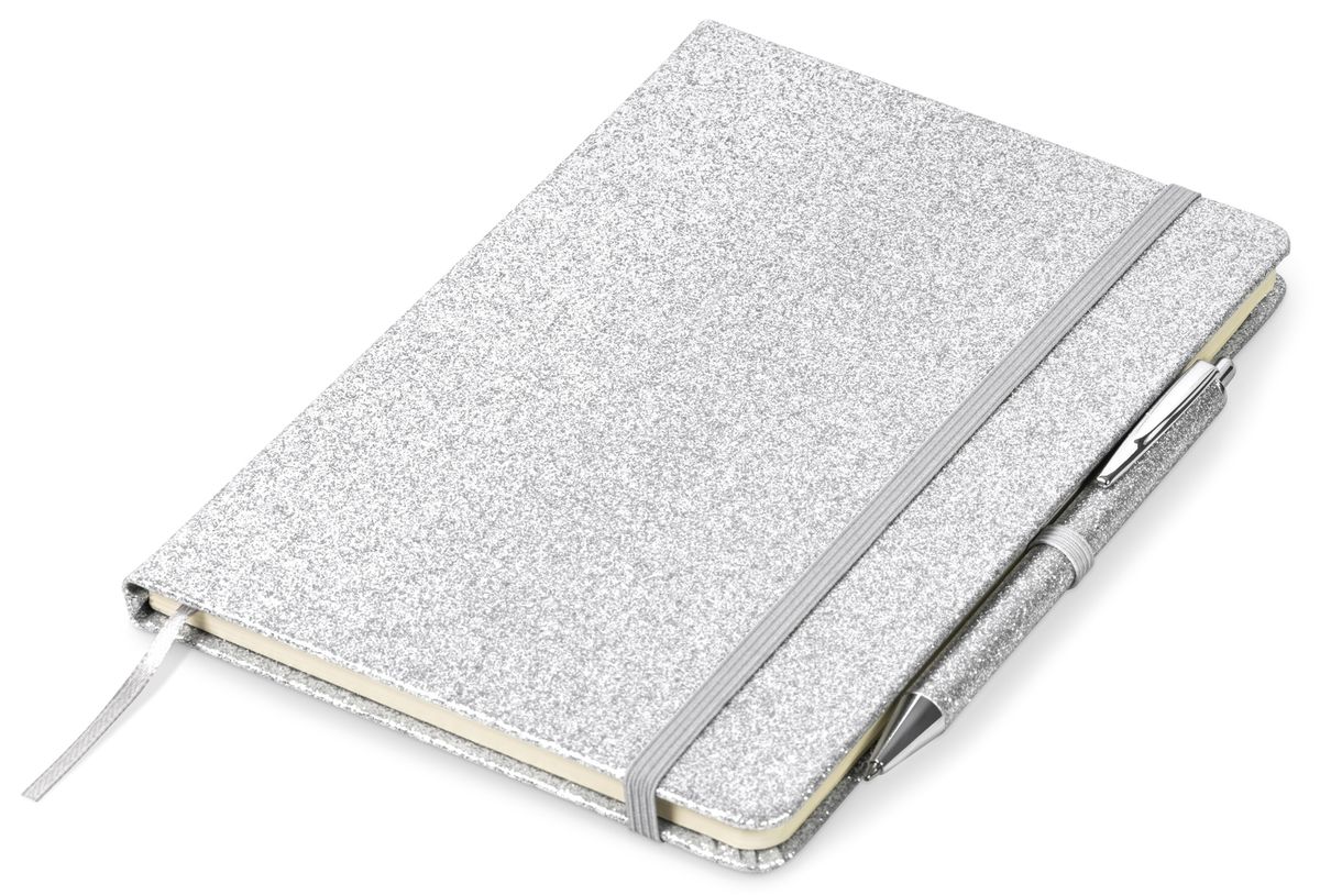 Glitter Silver A5 Notebook Journal & Pen Set | Shop Today. Get it ...