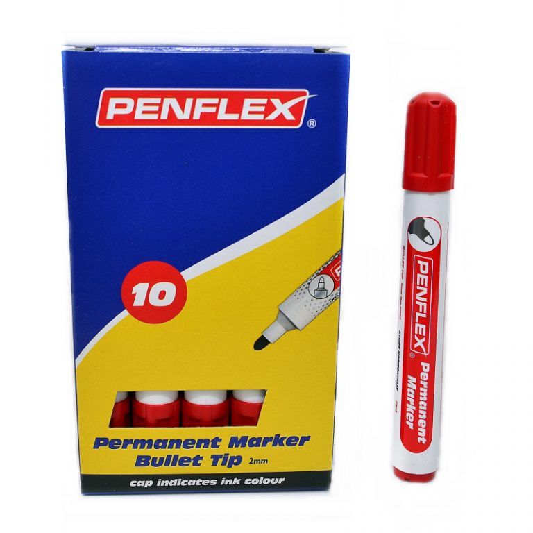 Penflex PM 15 Permanent Markers Bullet Tip Box-10 Red | Shop Today. Get ...