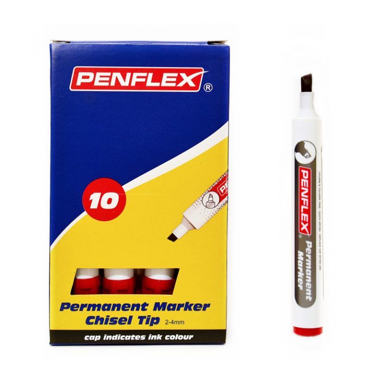 Penflex PM 15 Permanent Markers Chisel Tip Box-10 Red | Shop Today. Get ...
