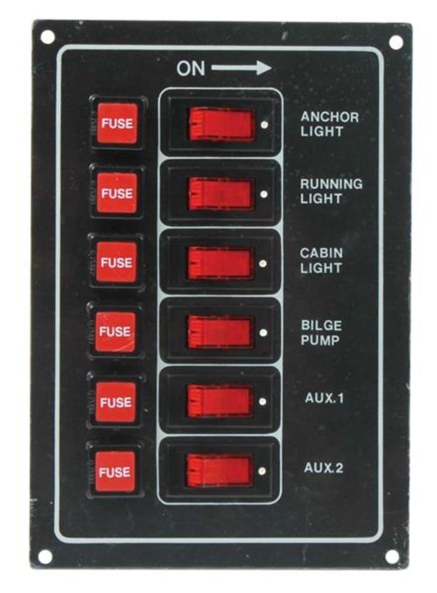 Marine 6 Switch Electrical Panel with Fuses - Black | Shop Today. Get ...