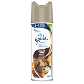 Glade Secrets Air Freshener Elegant Amber & Oud - Shrink of 6 x 180ml ...
