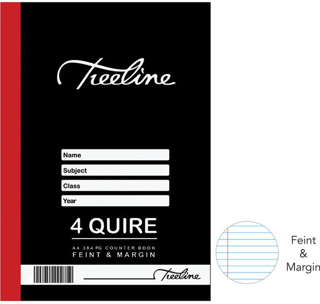 Treeline Hard Cover Counter Books 4 Quire A4 384 pg - F&M (Pack of 3 ...