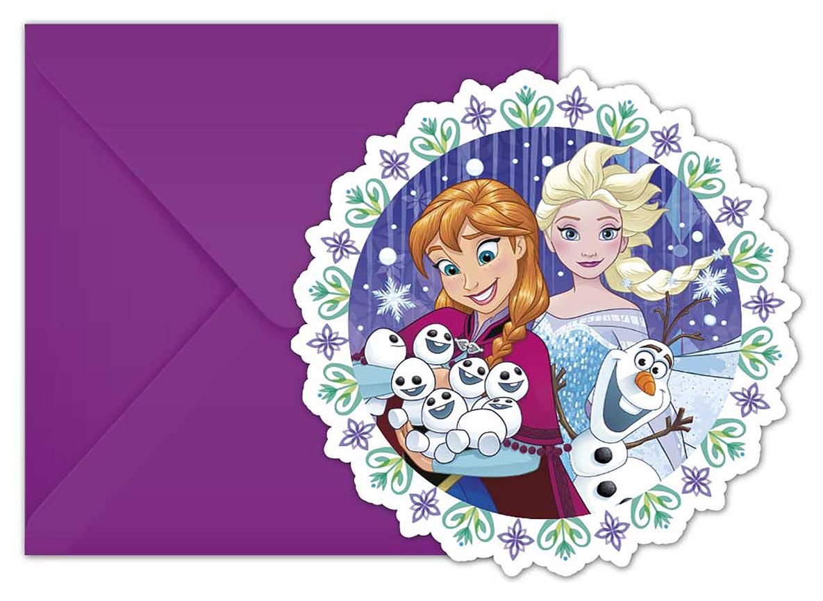 Frozen Snowflakes Die Cut Invitations & Envelopes 6pack | Buy Online in ...