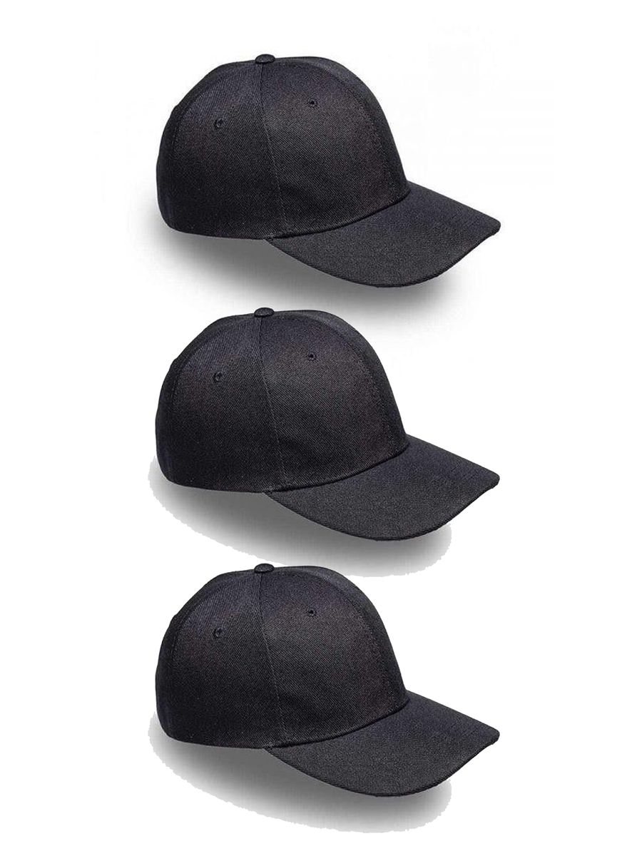 3 Pack 6panel Cap Set - Black | Shop Today. Get it Tomorrow! | takealot.com