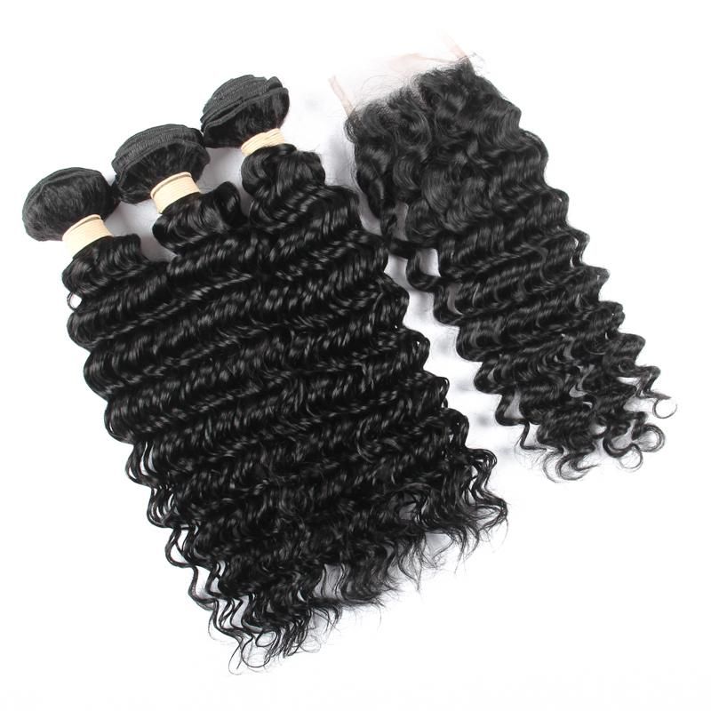 Blkt Water Wave 10 inches x3 Human Hair Weaves and Closure | Shop Today ...