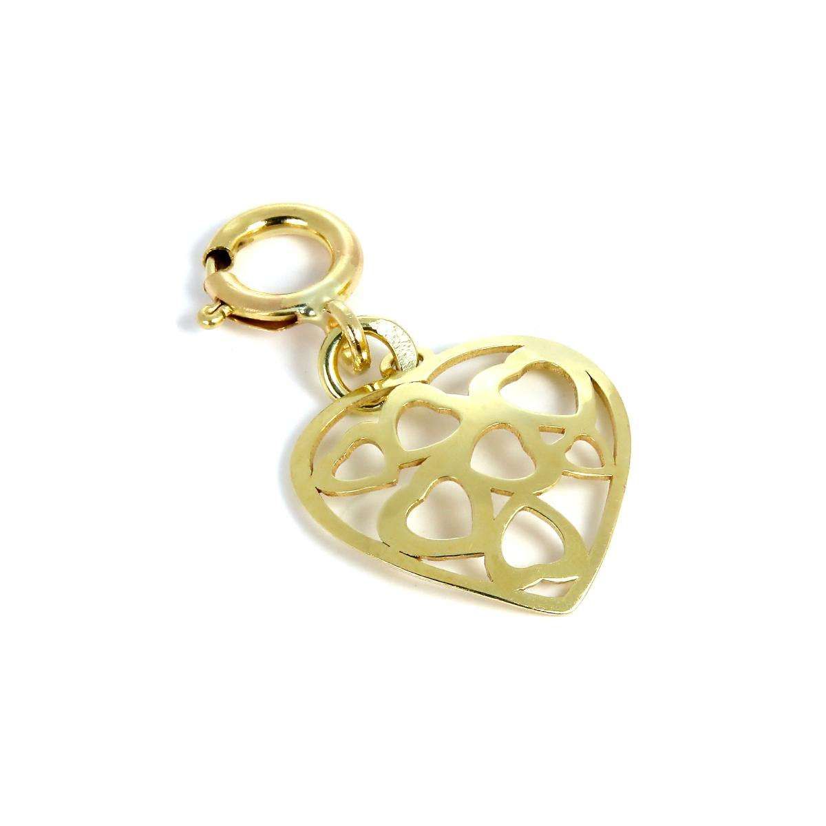 9ct Gold Open Hearts in Heart Clip on Charm | Shop Today. Get it ...