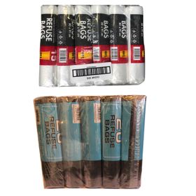 Refuse Bags Black x 5 Rolls and Refuse Bags Clear x 6 Rolls Combo ...