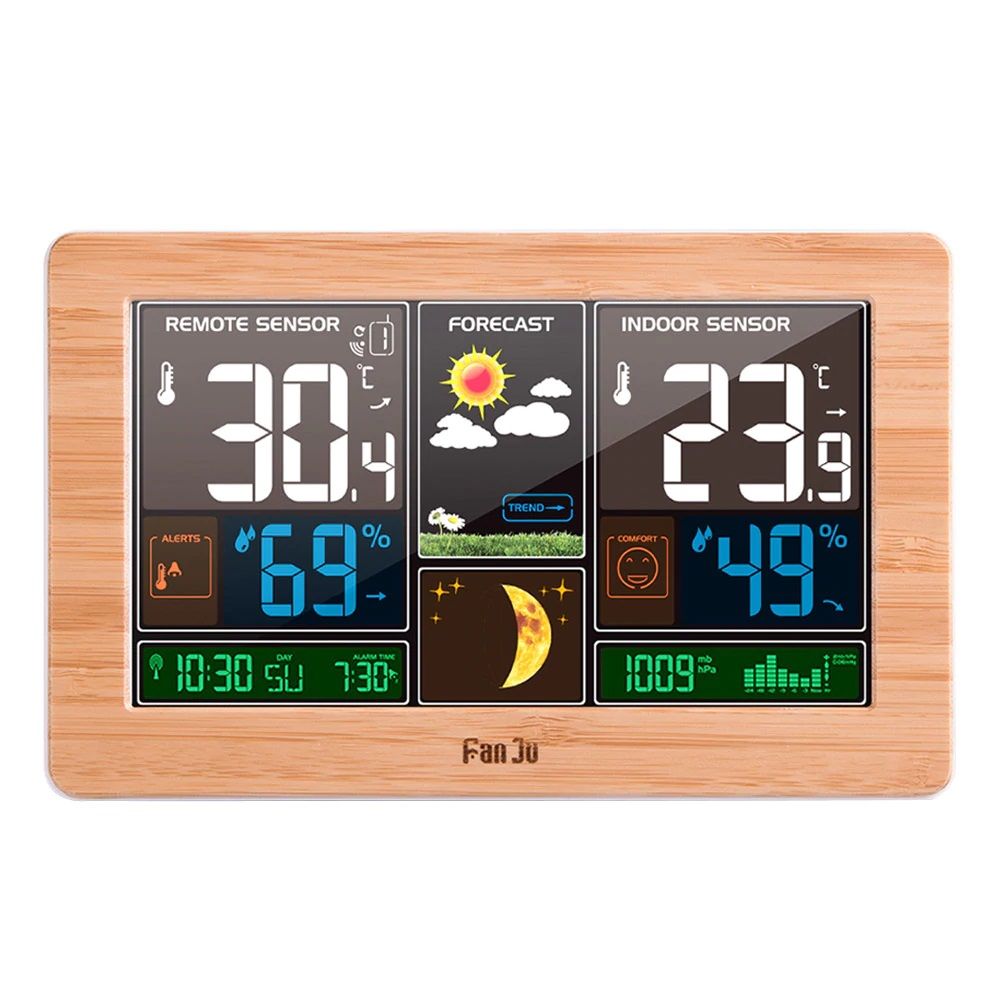 FanJu FJ3373 Digital Weather Forecast Station & Backlit Wall Alarm Clock | Buy Online in South ...